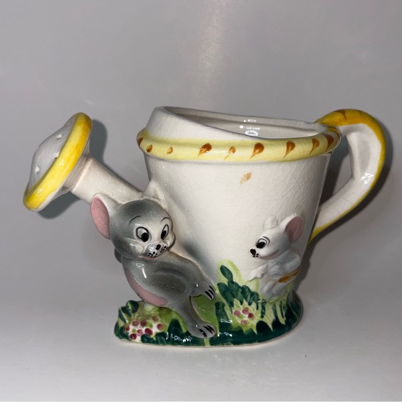 Accents | Vintage Ceramic Watering Can With Mice On One Side And A ...